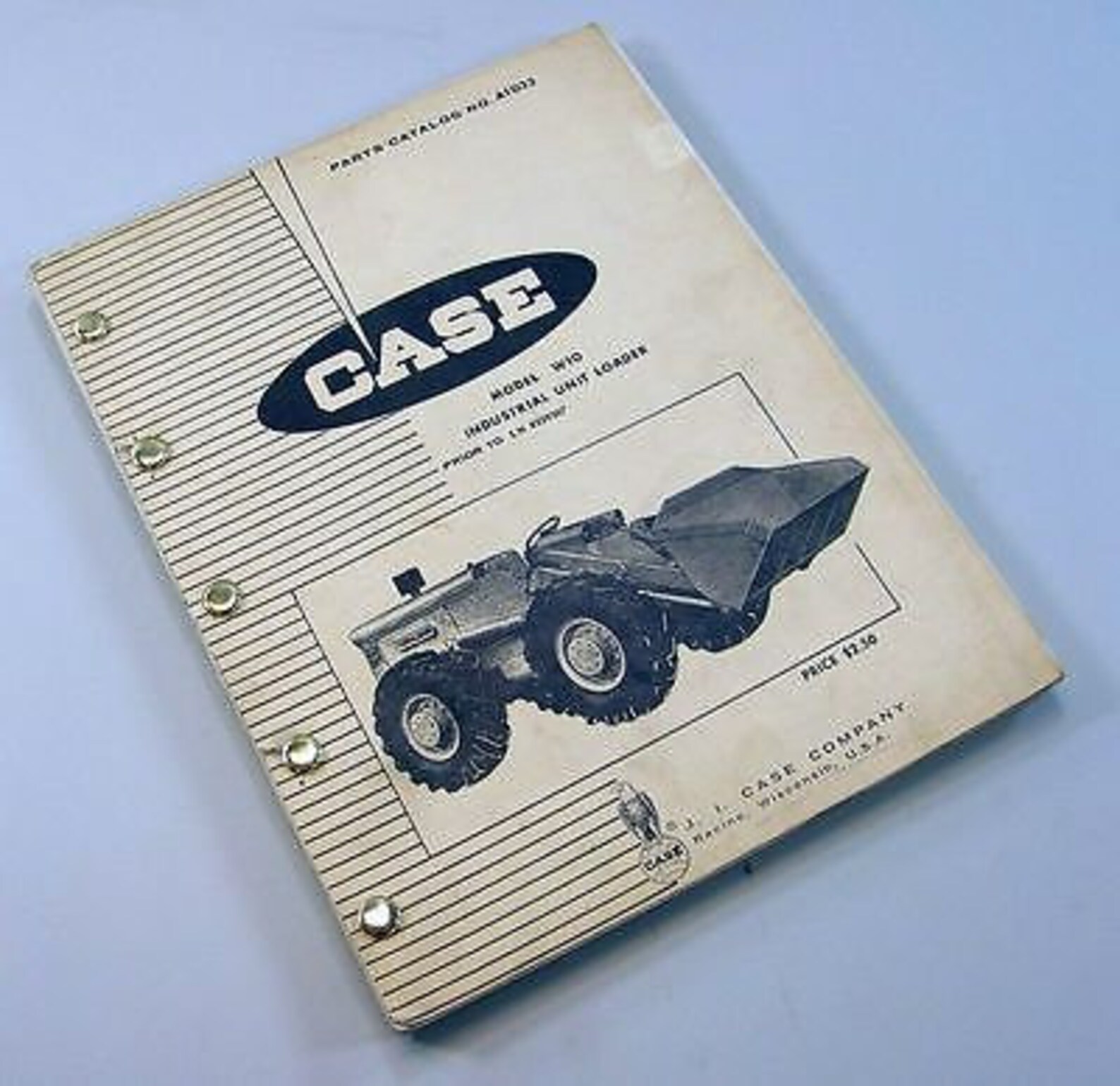 J I Case W10 Industrial Unit Loader Parts Manual Catalog Assembly ...