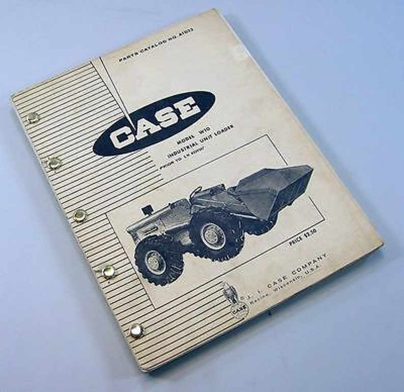 J I Case W10 Industrial Unit Loader Parts Manual Catalog Assembly ...