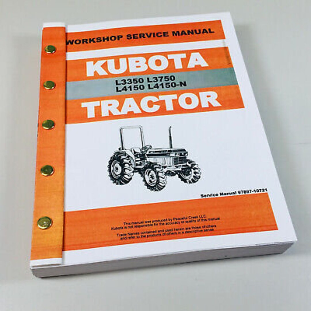 Kubota L3350 L3750 L4150 L4150N Tractor Service Repair Manual Shop ...