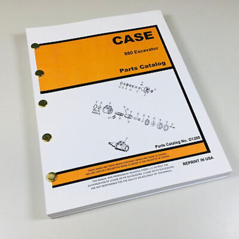 Case 880 Crawler Track Excavator Parts Manual Catalog Exploded Views ...