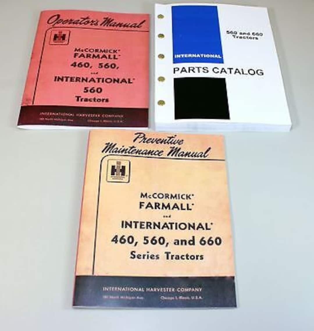 International Farmall 560 Gas Tractor Operator Parts Preventive Manual ...