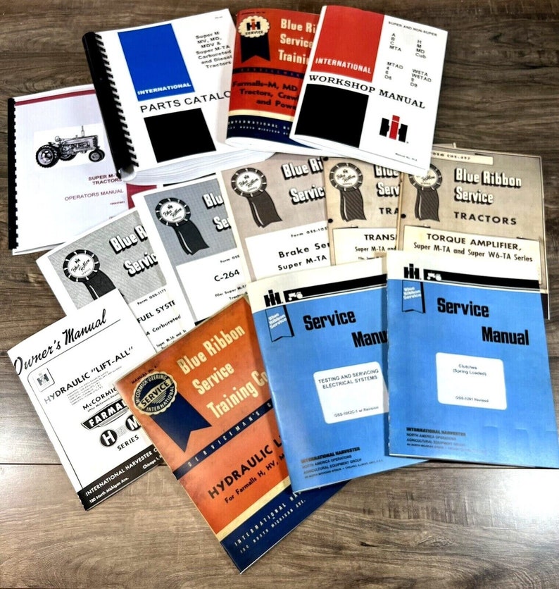 Ih Farmall Super M-ta Tractor Service Parts Operators Manual Set Repair Shop - Etsy