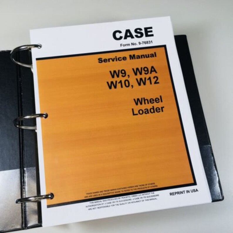 Ih Case W9 W9A W10 W12 Wheel Loader Service Repair Manual Shop - Etsy