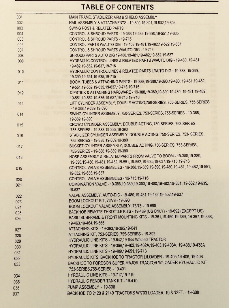 Ford 535 Tractor 755 Backhoe 740 Loader Service Parts Operators Manual ...