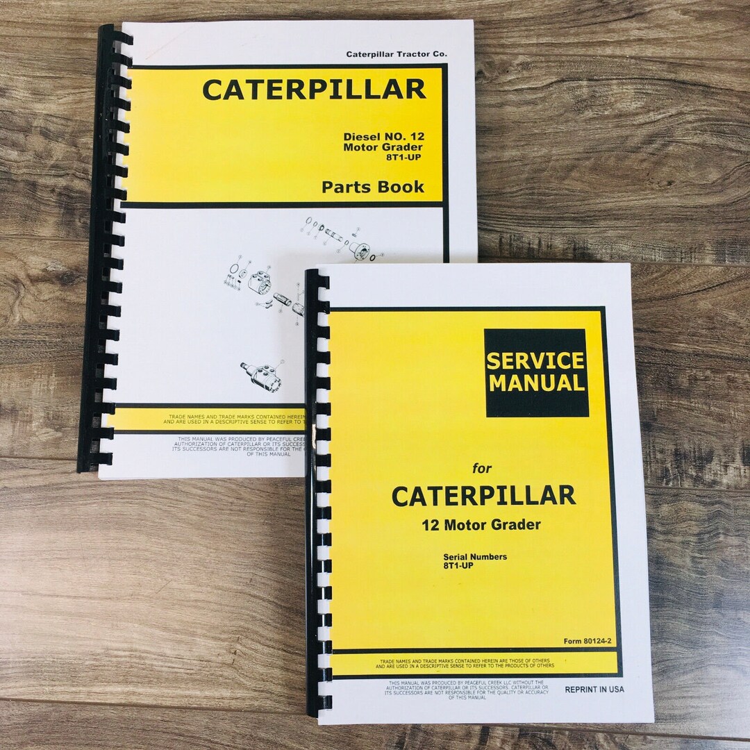 Caterpillar 12 Motor Grader Service Parts Manual Set Repair - Etsy