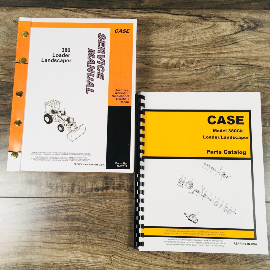 Case 380 Ck 380ll Loader Landscaper Tractor Backhoe Service Parts ...