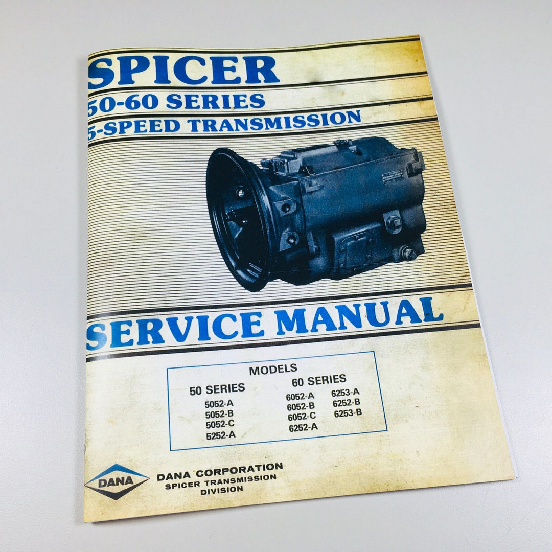 Dana Corp 5052A 5052B 5052C 5252A 5 Speed Spicer Manual de servicio - Etsy España