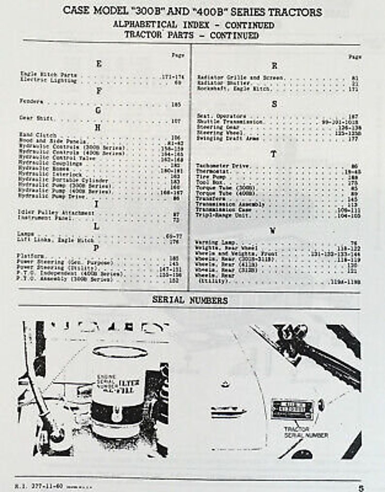 Case 300B 400B Series Tractor Parts Manual Catalog Book Assembly ...