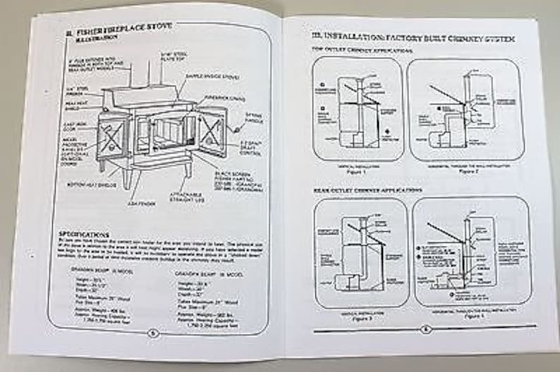 Fisher Stoves Grandma Grandpa Bear Owners Manual Instruction Install ...