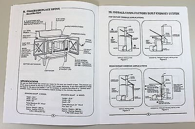 Fisher Stoves Grandma Grandpa Bear Owners Manual Instruction Install ...