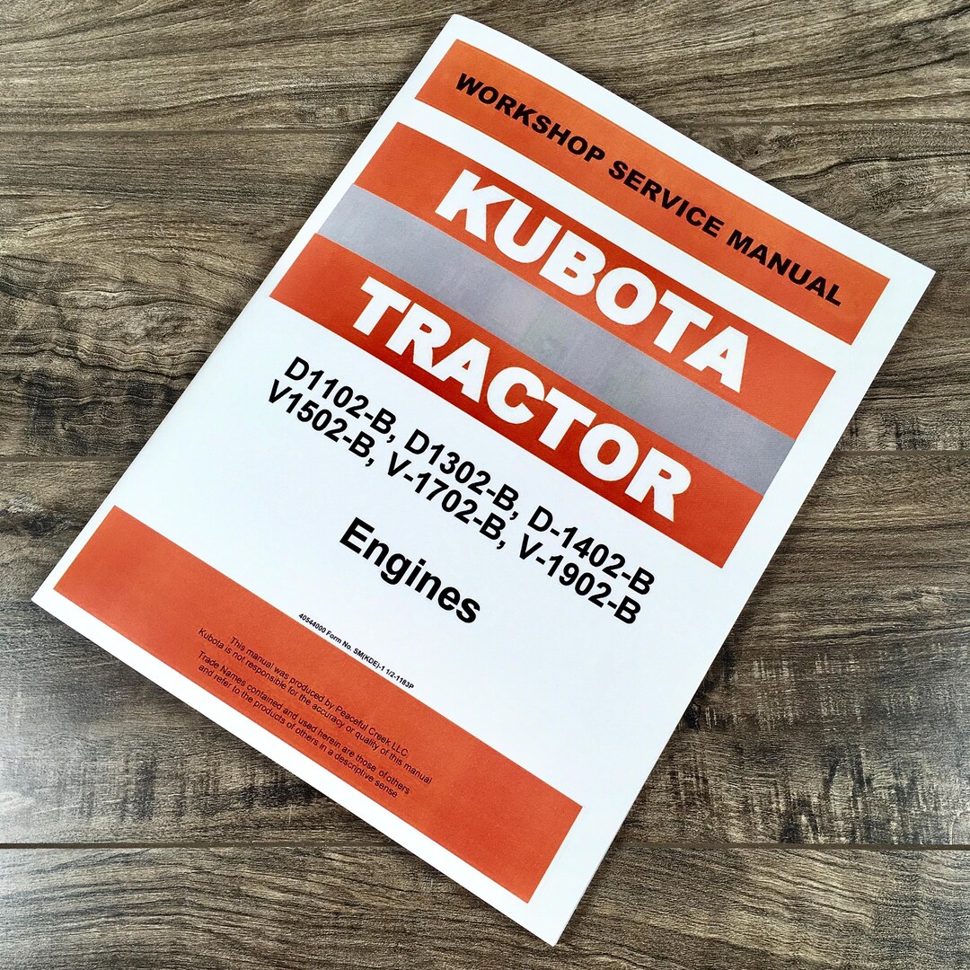 Kubota L2850dt/r Tractor V1702 Engine Service Shop Manual Repair - Etsy
