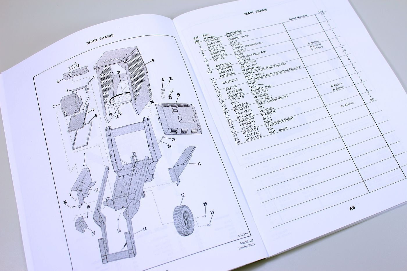 Bobcat 313 Skid Steer Loader Parts Assembly Manual Catalog Exploded ...