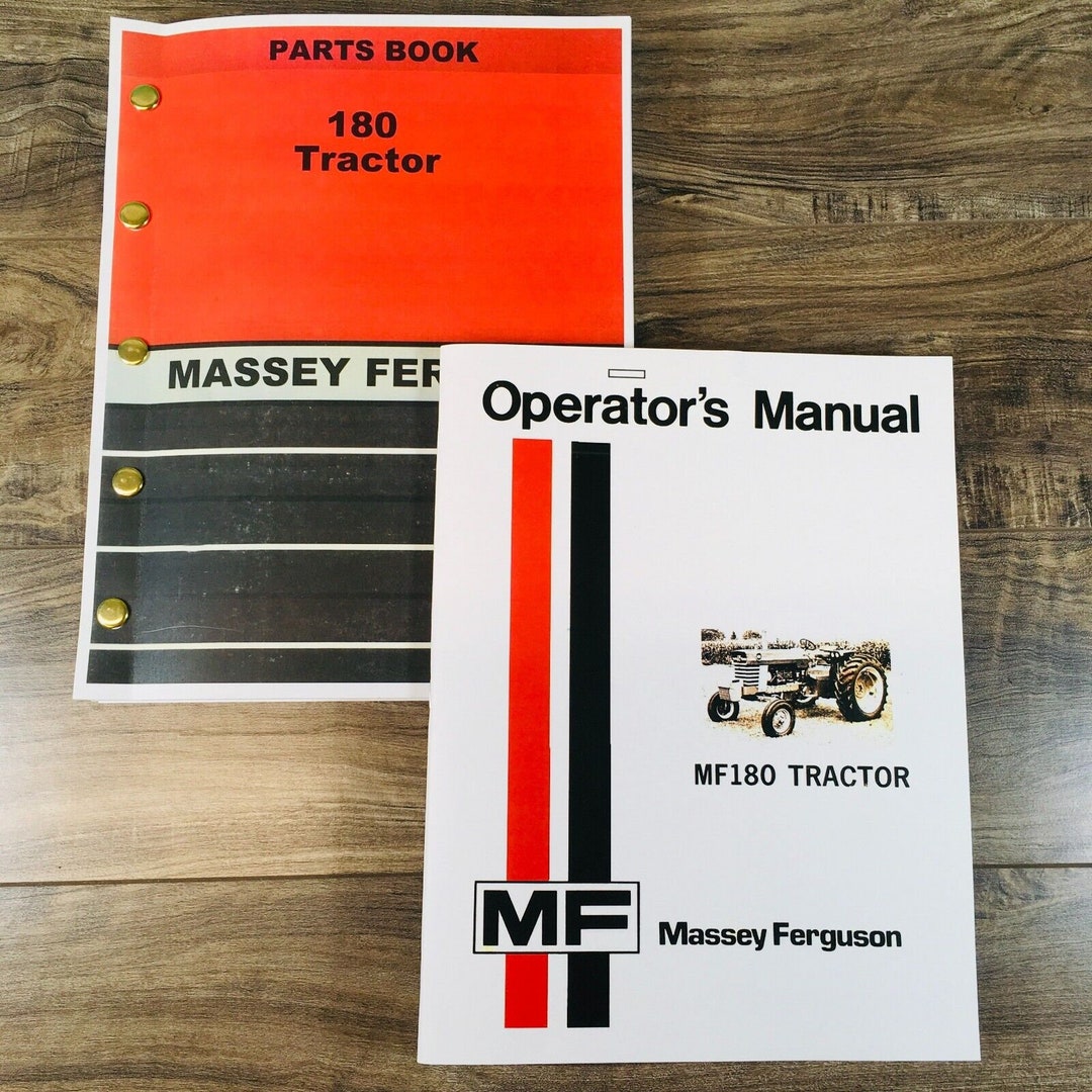 Massey Ferguson 180 Tractor Parts Operators Manual Set Owners Catalog ...
