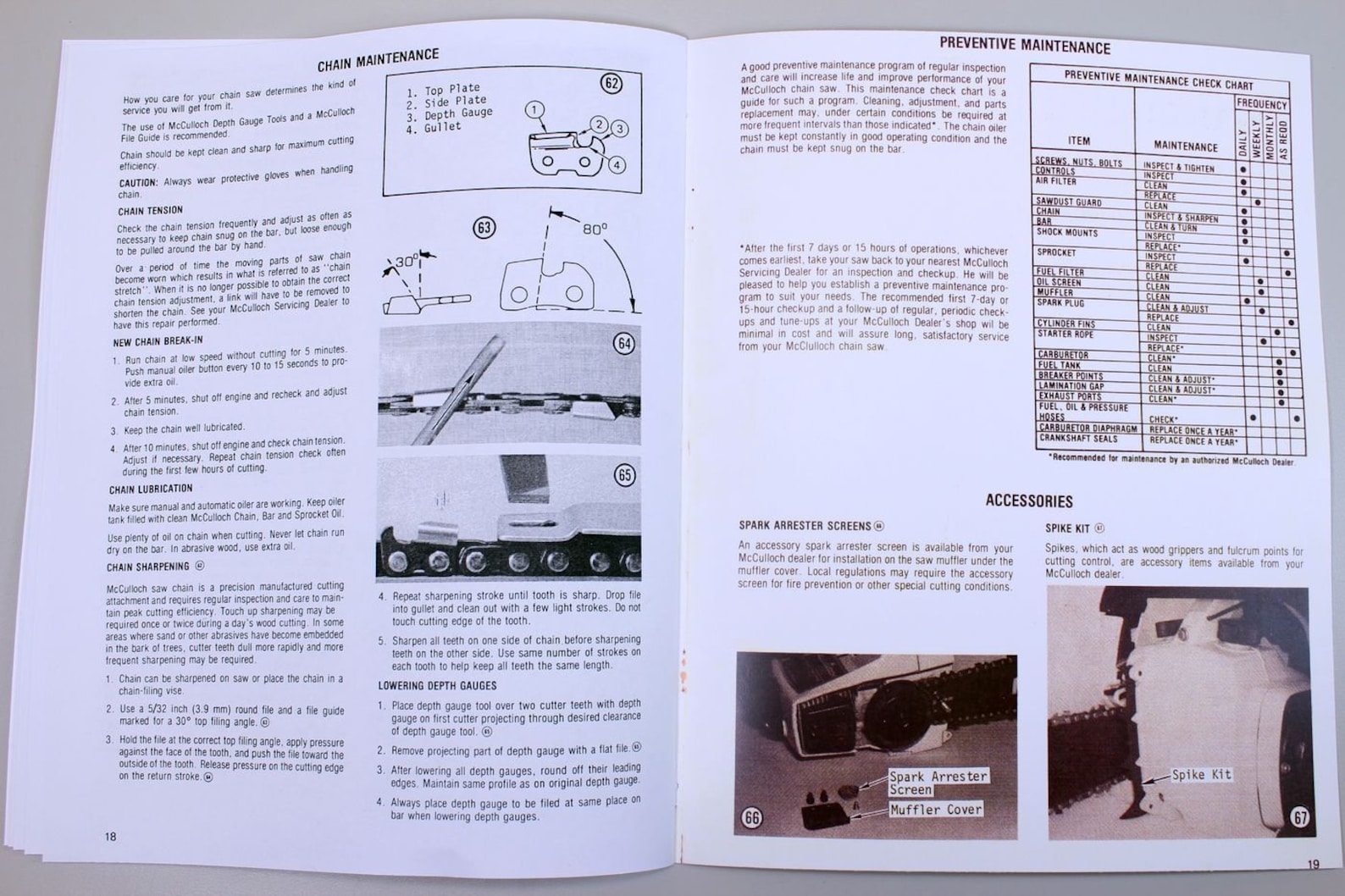 Mcculloch Mac 110 120 130 Chainsaw Owners Operators Manual Maintenance ...