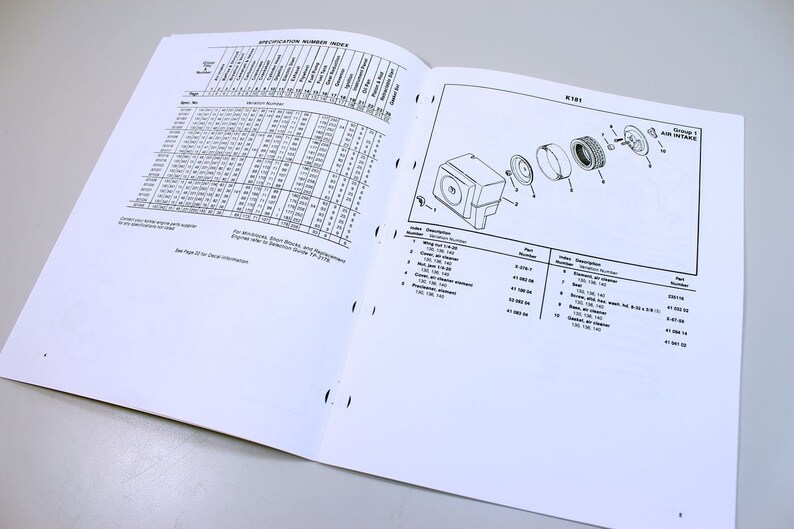 Kohler K181 8hp Engine Parts Catalog Manual Exploded Views Numbers - Etsy
