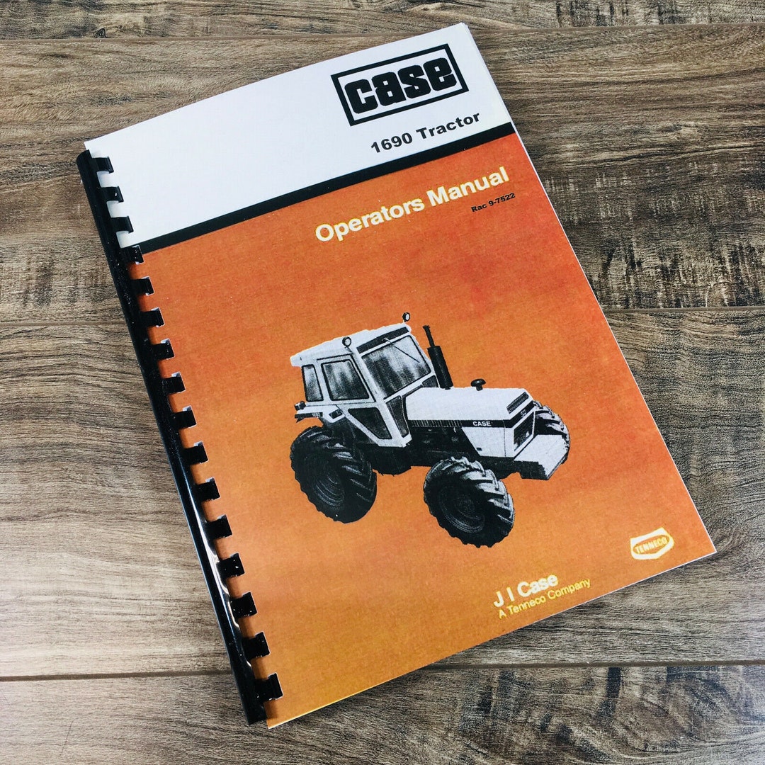 Ji Case 1690 Tractor Owners Operators Manual Book Maintenance ...