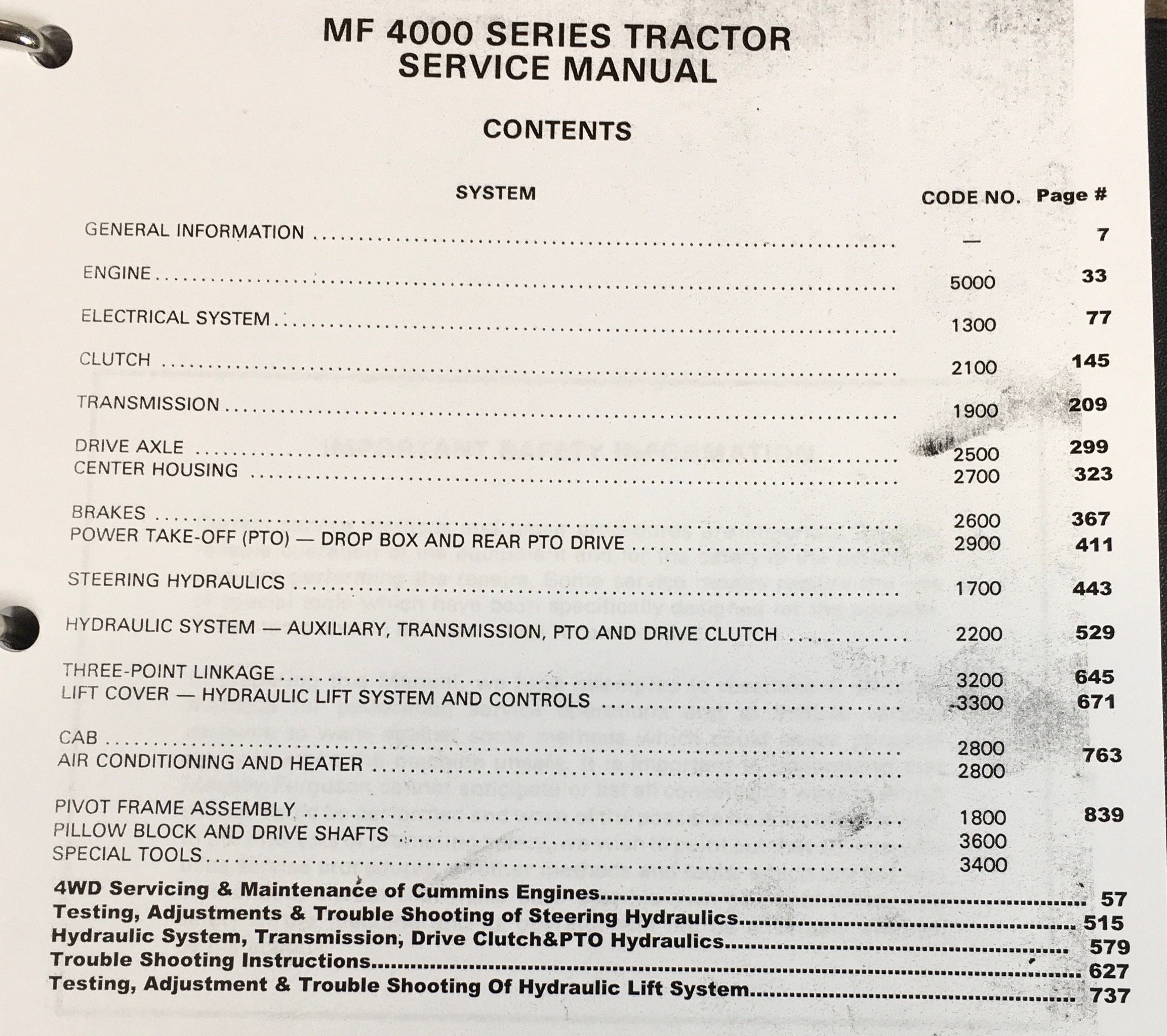 Massey Ferguson 4800 4840 Tractor Service Repair Shop Manual Technical ...