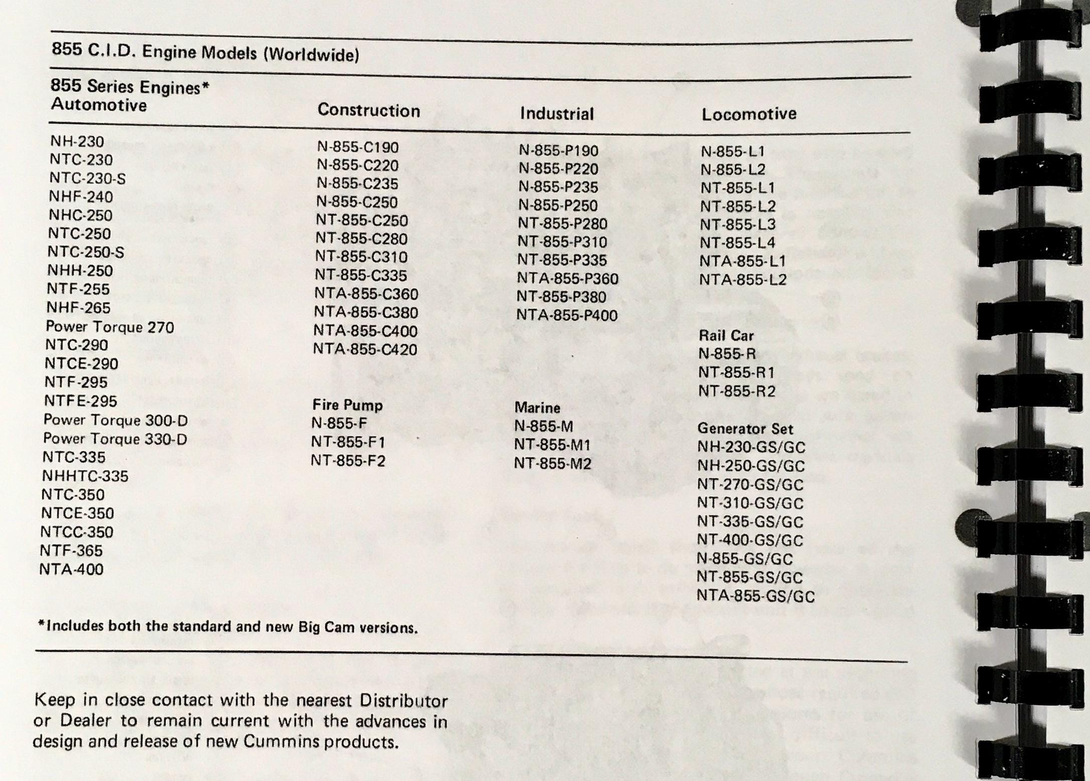 335 350 365 400 Cummins Engine Service Manual Repair Shop Overhaul ...