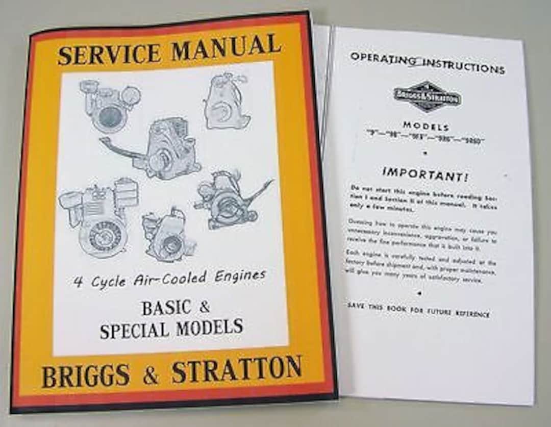 Briggs Stratton 9 9B 9fb 9R6 Engine Service Repair Owner Operator ...