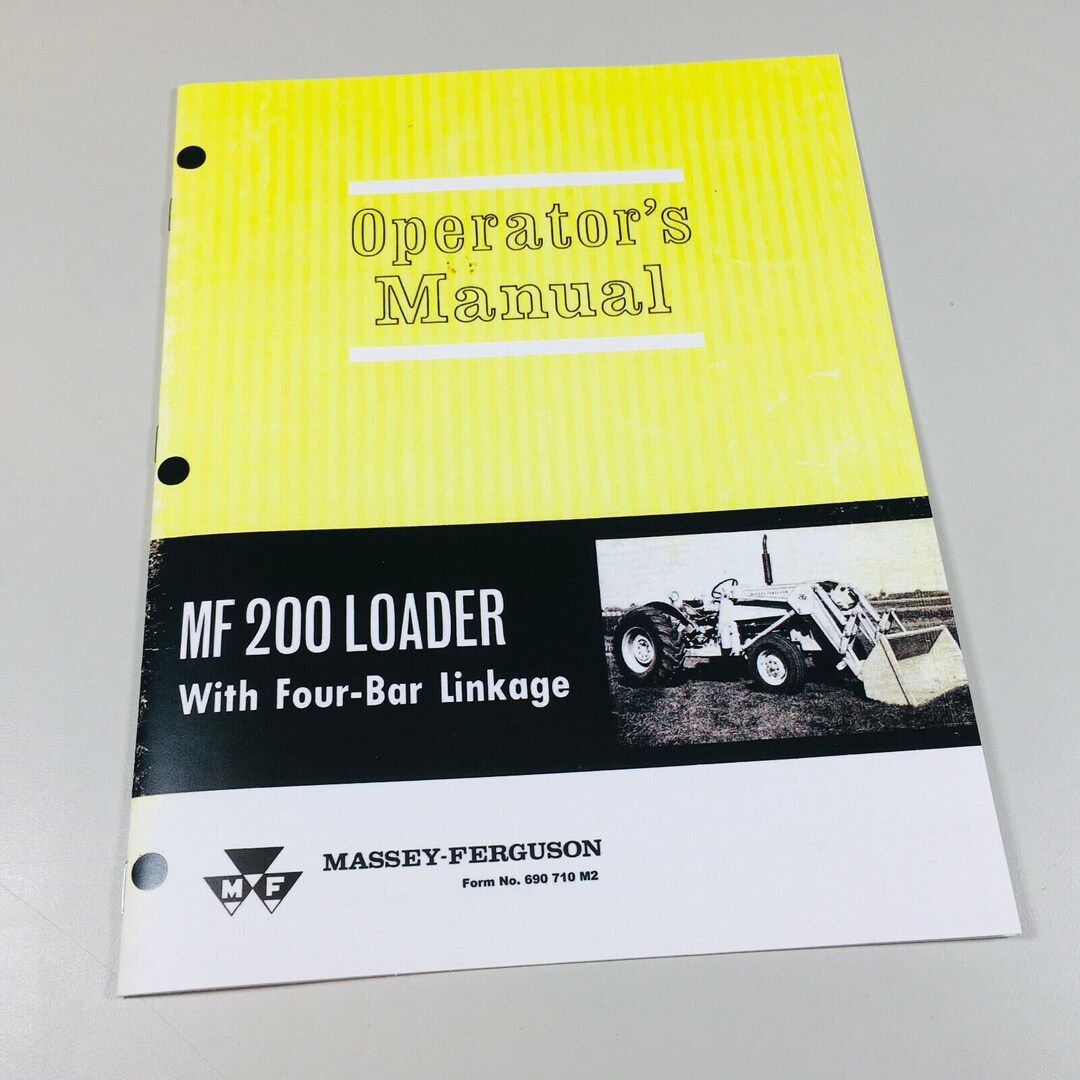 Massey Ferguson Mf 200 Loader Operators Owners Manual Maintenance Adjustments - Etsy