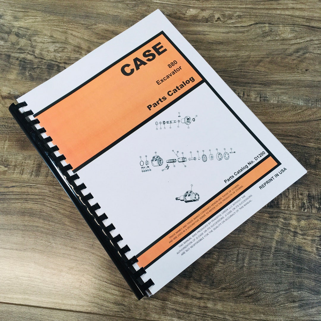 Case 880 Crawler Track Excavator Parts Manual Catalog Exploded Views ...