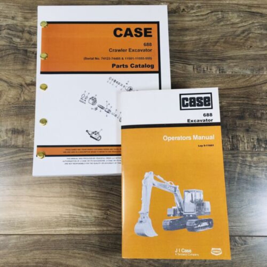Case 688 Excavator Parts Catalog Operators Manual Owners Set PIN 11501 ...