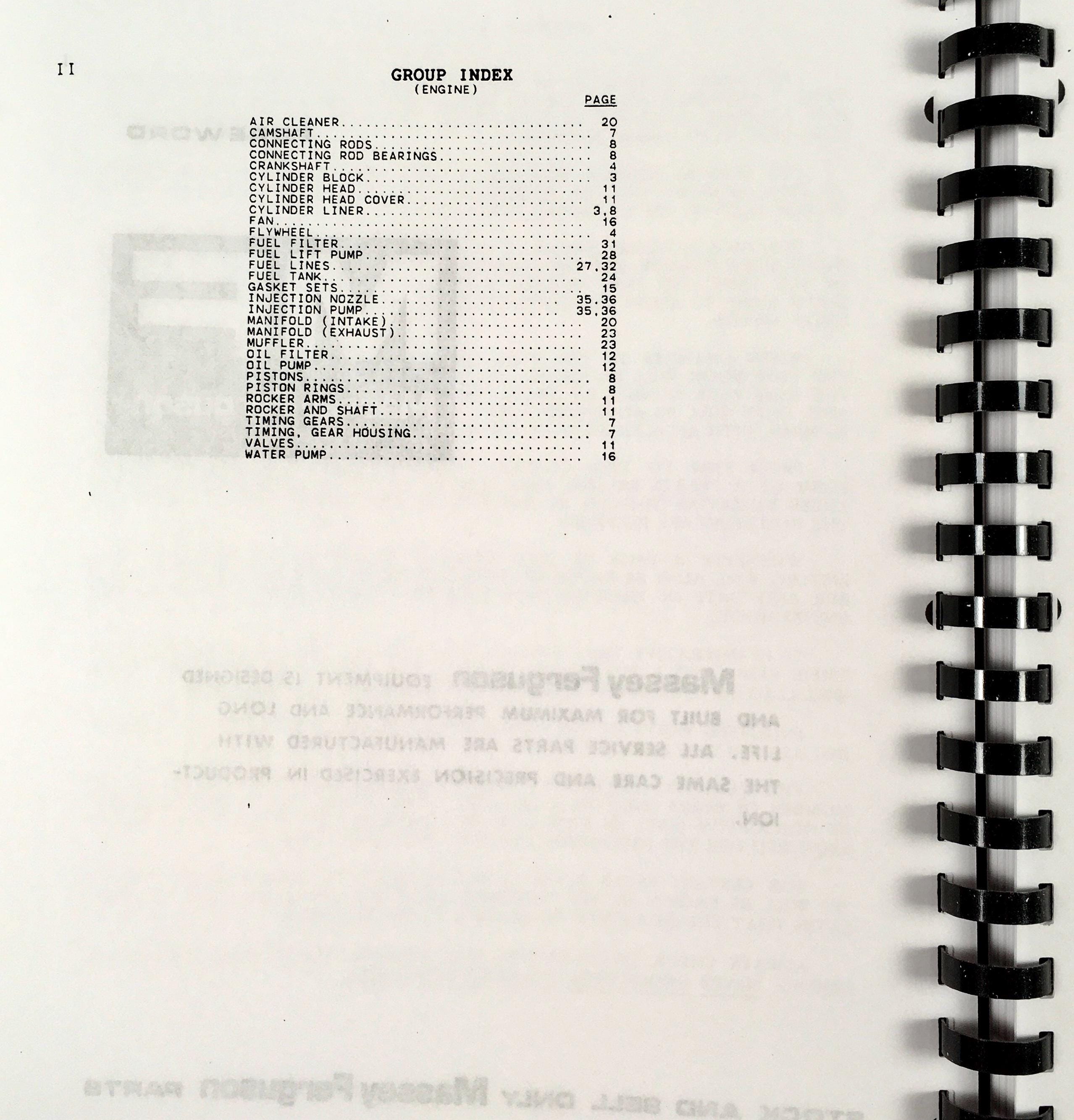 Massey Ferguson Mf 250 Tractor Parts Catalog Manual Book Exploded View ...