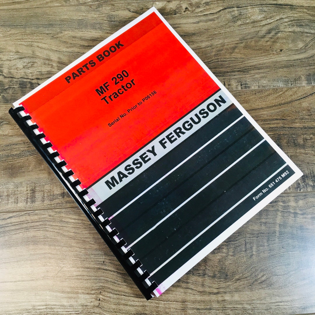 Massey Ferguson Mf 290 Tractor Parts Assembly Manual Catalog MF - Etsy