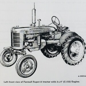 International Farmall Super A Av Tractor Service Manual Parts Catalog ...