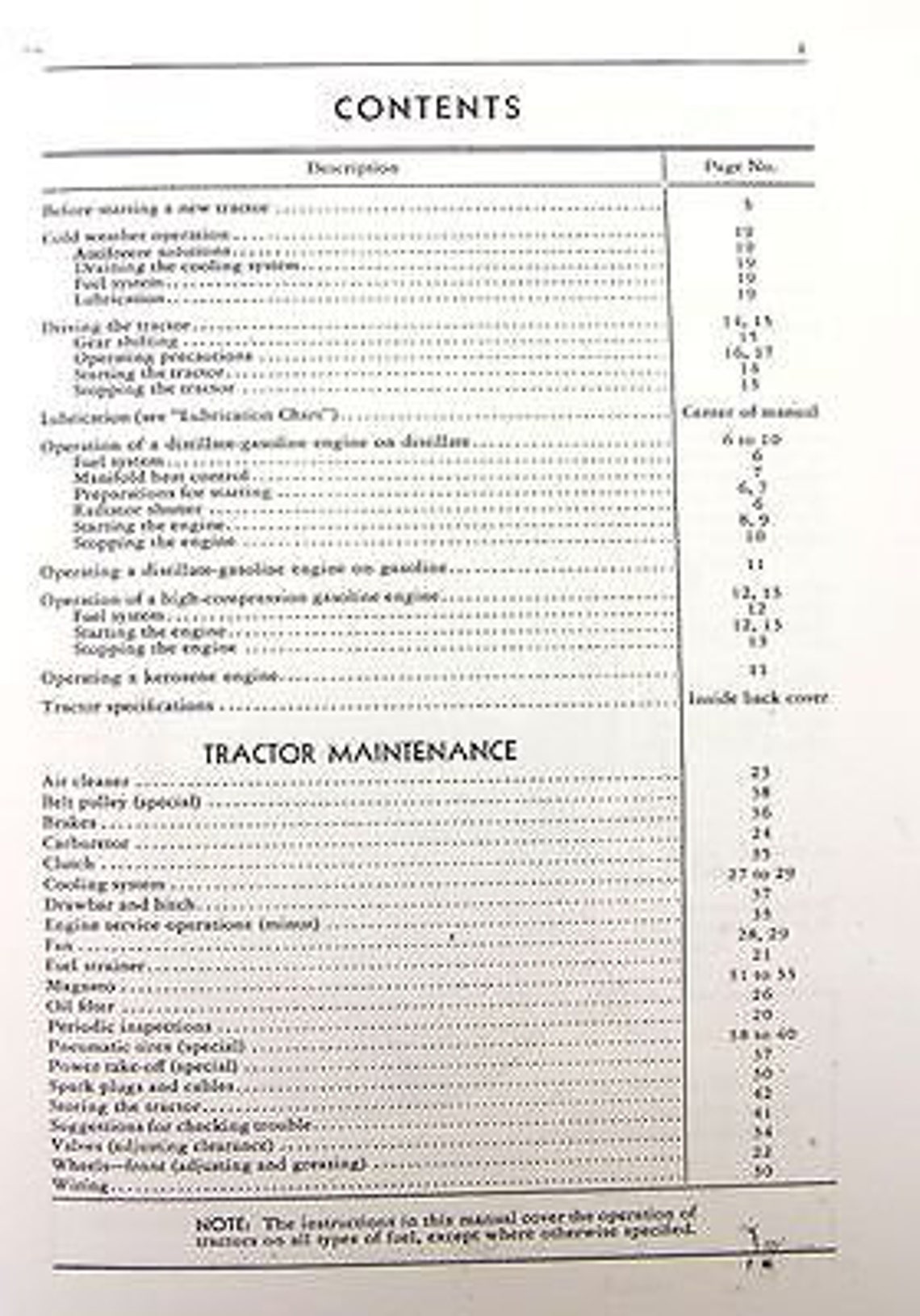 1944 Farmall Model H Tractor Owners Manual Operators Maintenance ...
