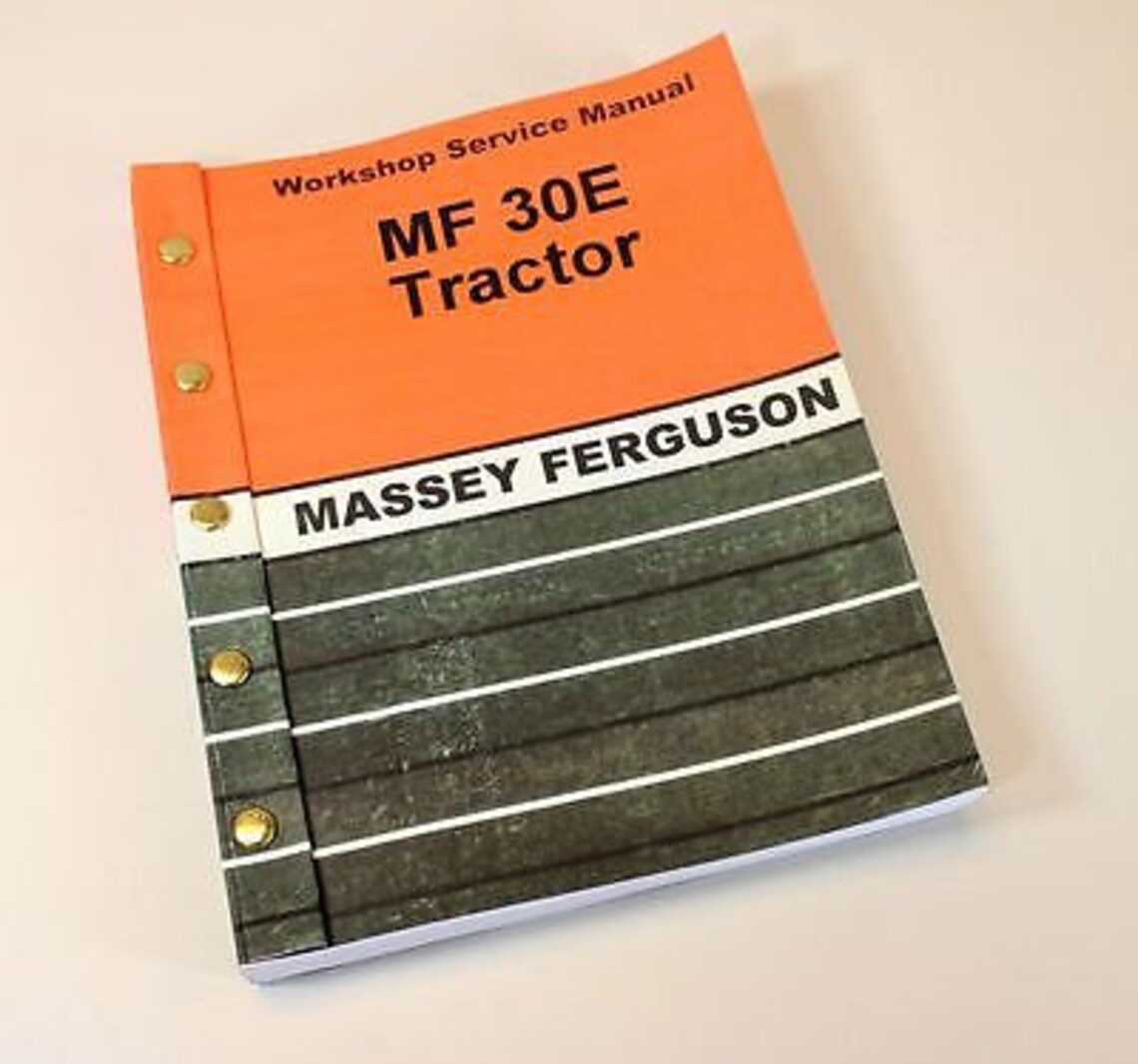 Massey Ferguson Mf 30E Tractor Loader Backhoe Service Manual - Etsy