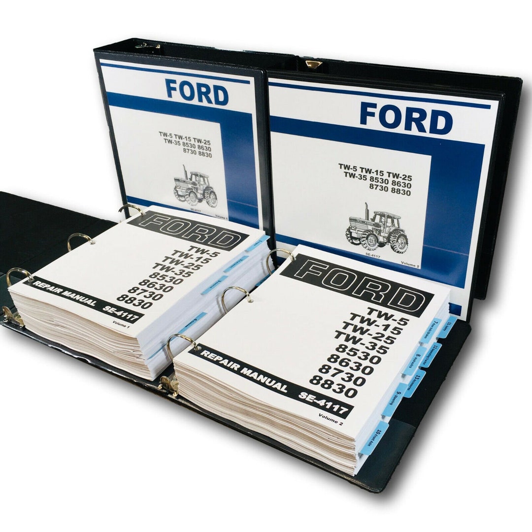 Ford 8530 8630 8730 8830 Tractor Service Manual Repair Shop Set ...