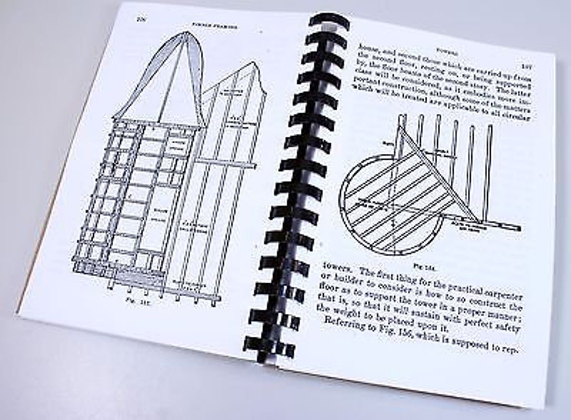 1908 Timber Frame Book Log Building Plans Home Cabin Drawknife Saw ...
