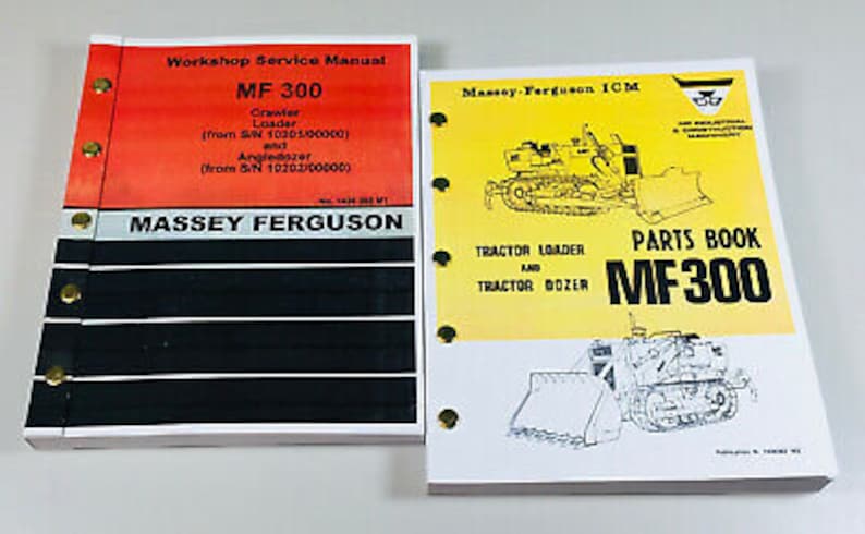 Massey Ferguson Mf 300 Crawler Tractor Loader Dozer Service Manual Parts Catalog - Etsy Australia