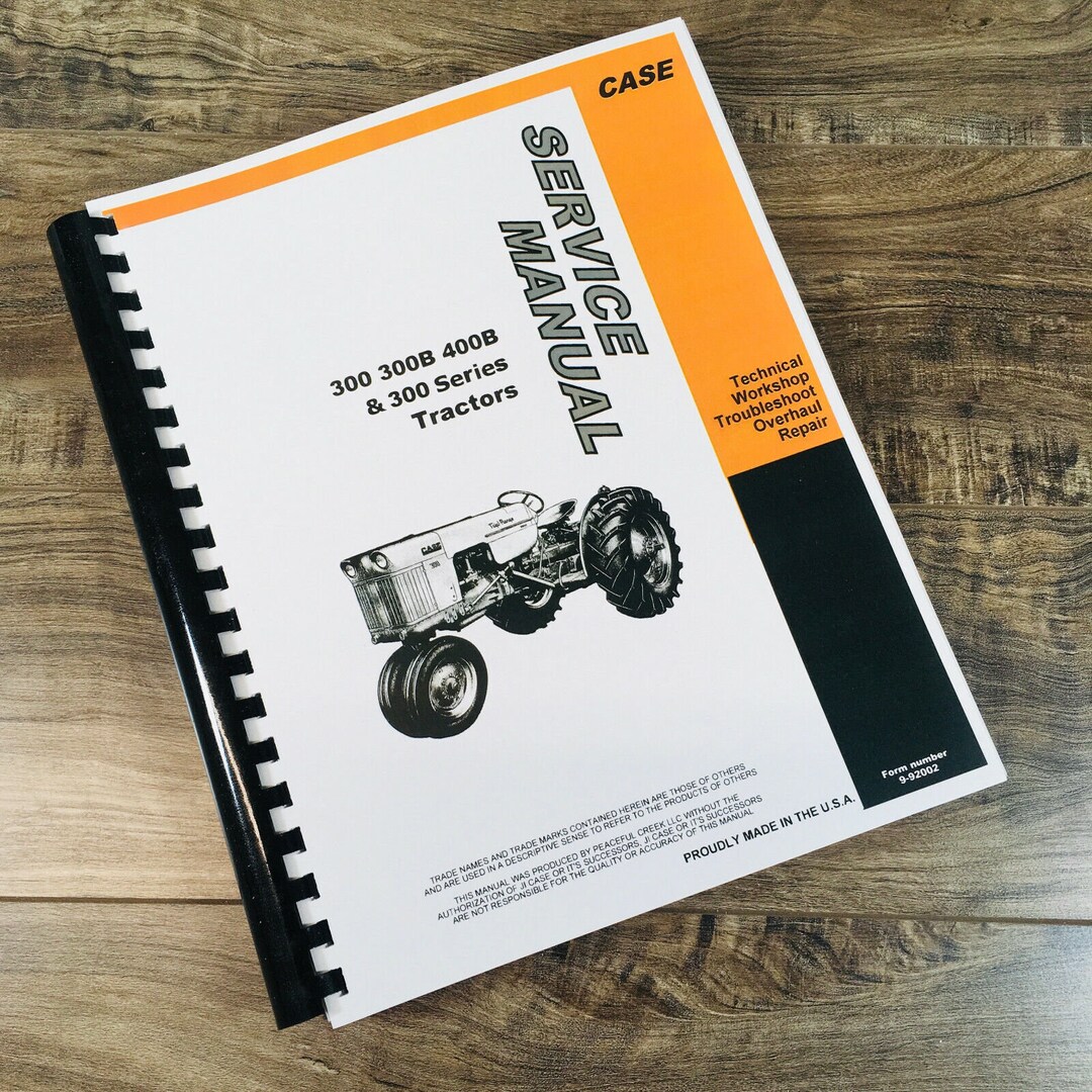 Case 301 301B Diesel Row Crop Tractors Service Manual Repair Shop Book ...