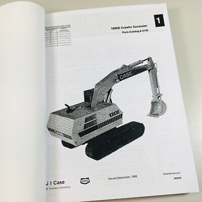 Case 1080B Crawler Track Excavator Parts Manual Catalog Exploded Views ...