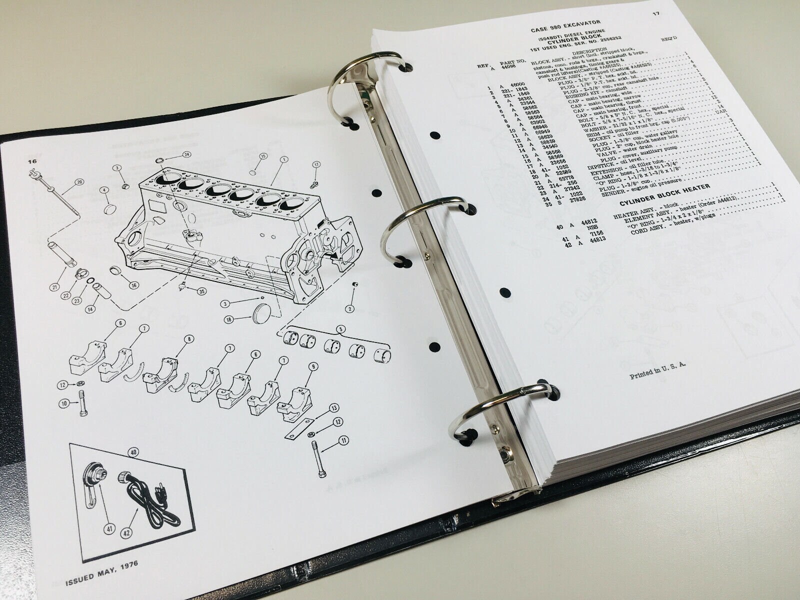 Case 980 Excavator Track Hoe Service Manual Parts Catalog Technical ...