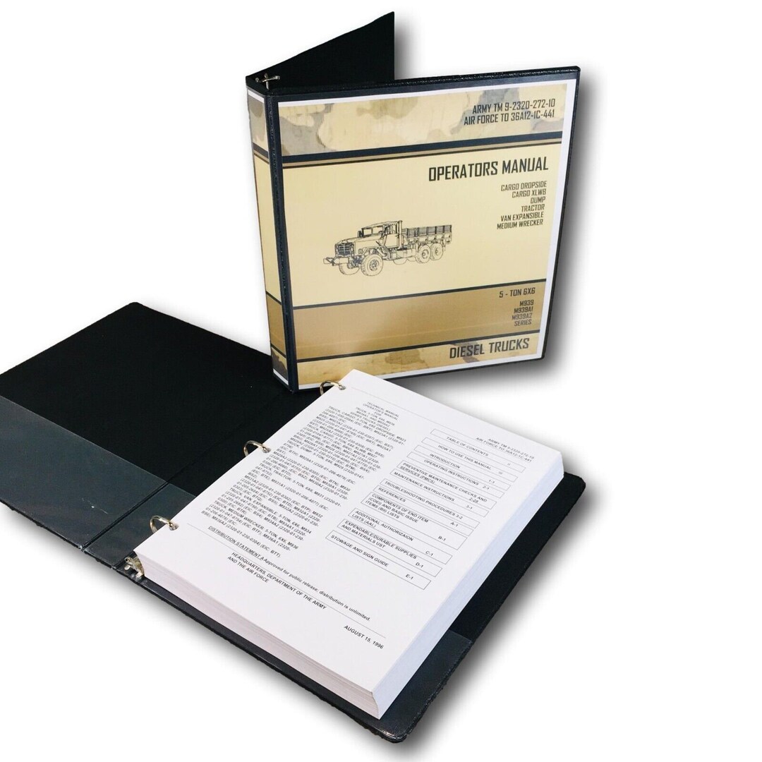 5 Ton M929 M929A2 M930 M930A1 M930A2 Cargo Dump Truck Operators Manual ...