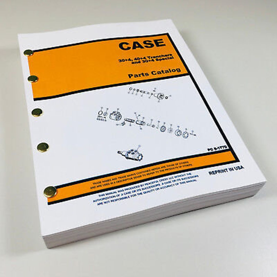J I Case Davis 30+4 40+4 Trencher 30+4 Special Parts Manual Catalog - Etsy