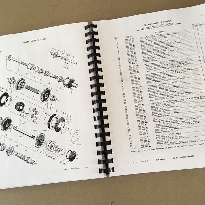 Massey Ferguson 204 Tractor Service Parts Manual Repair Shop Set Work ...