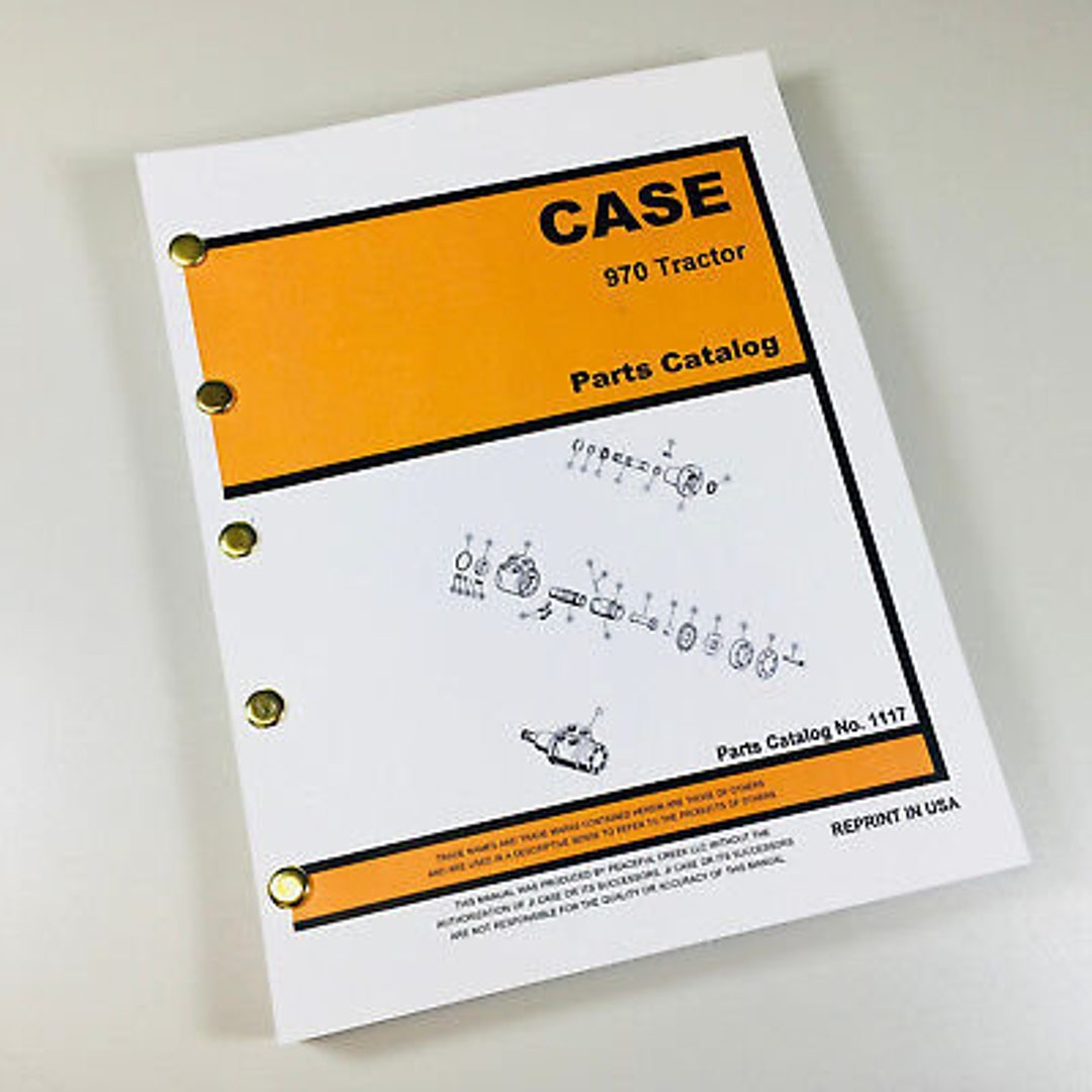 Case 970 Tractor Parts Manual Assembly Catalog Exploded Views - Etsy