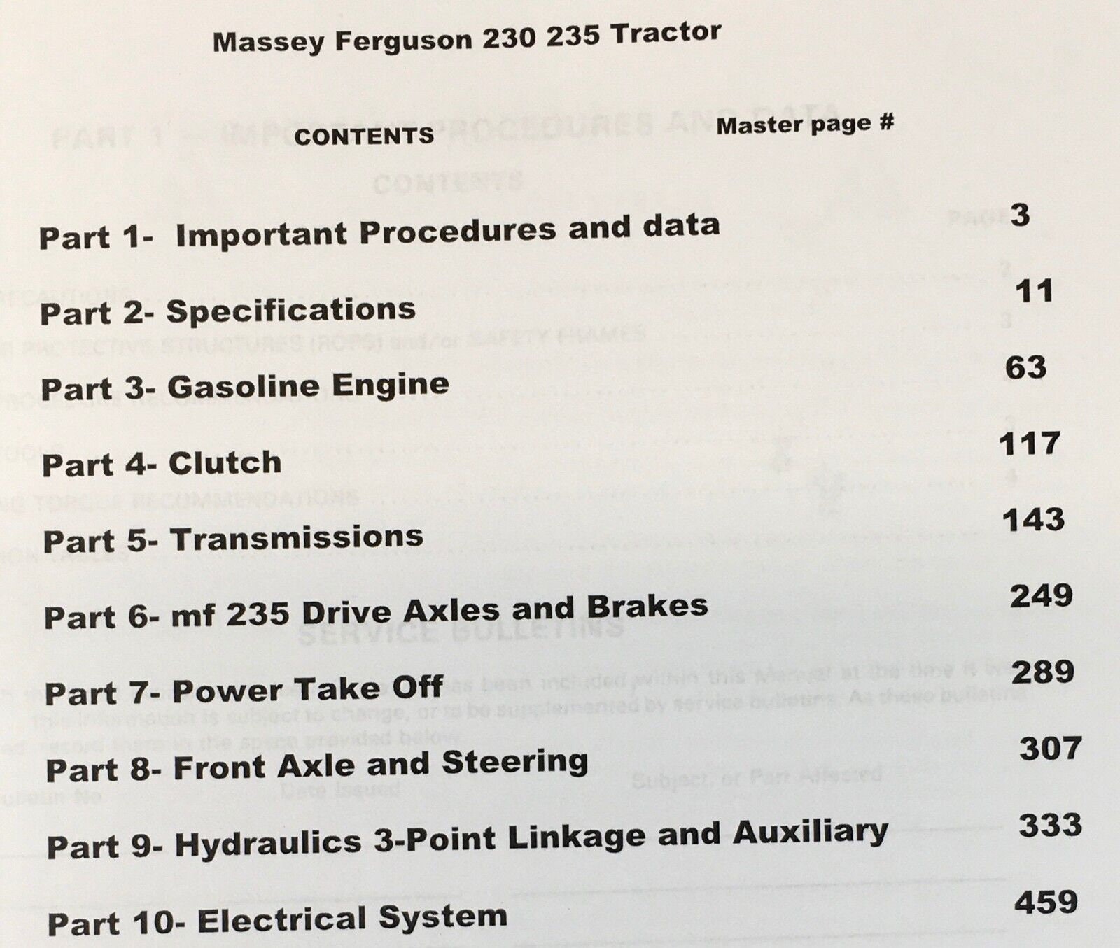 Massey Ferguson 235 Tractor Service Parts Manual Repair Shop Set Repair ...