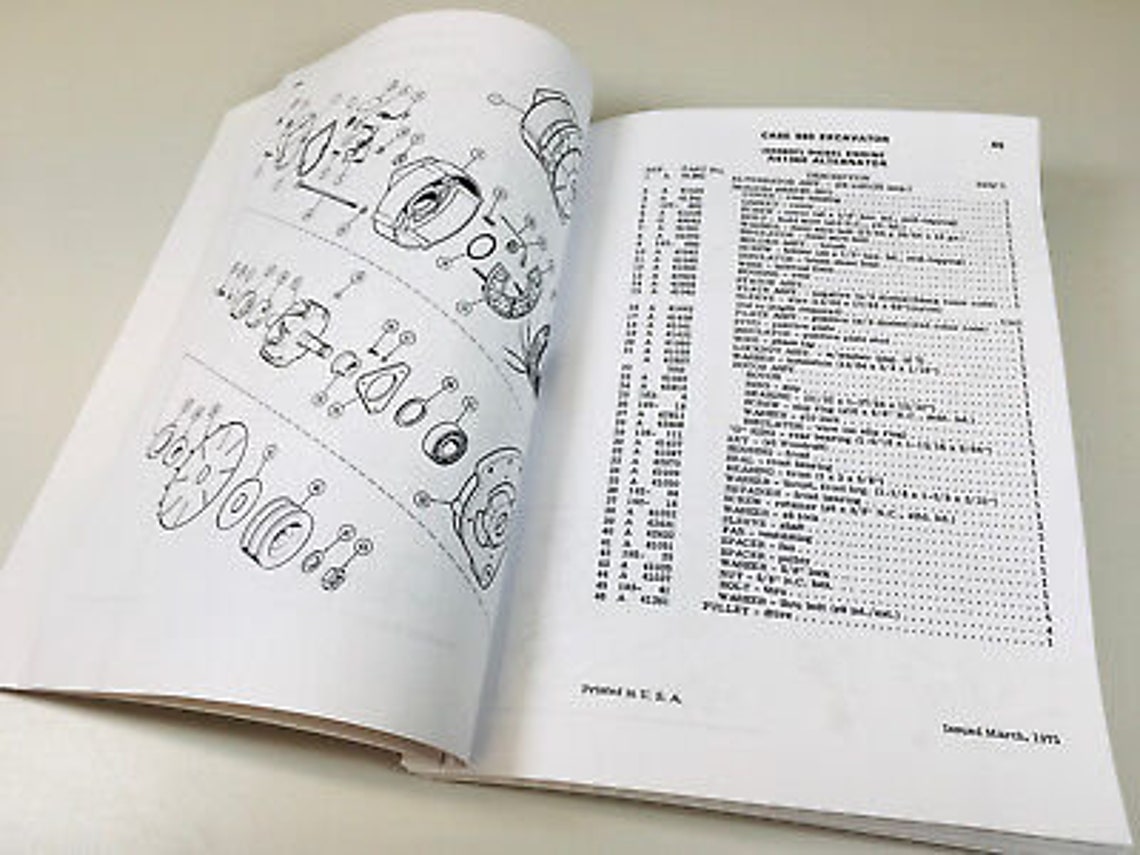 Case 980 Crawler Track Excavator Parts Manual Catalog Exploded Views ...