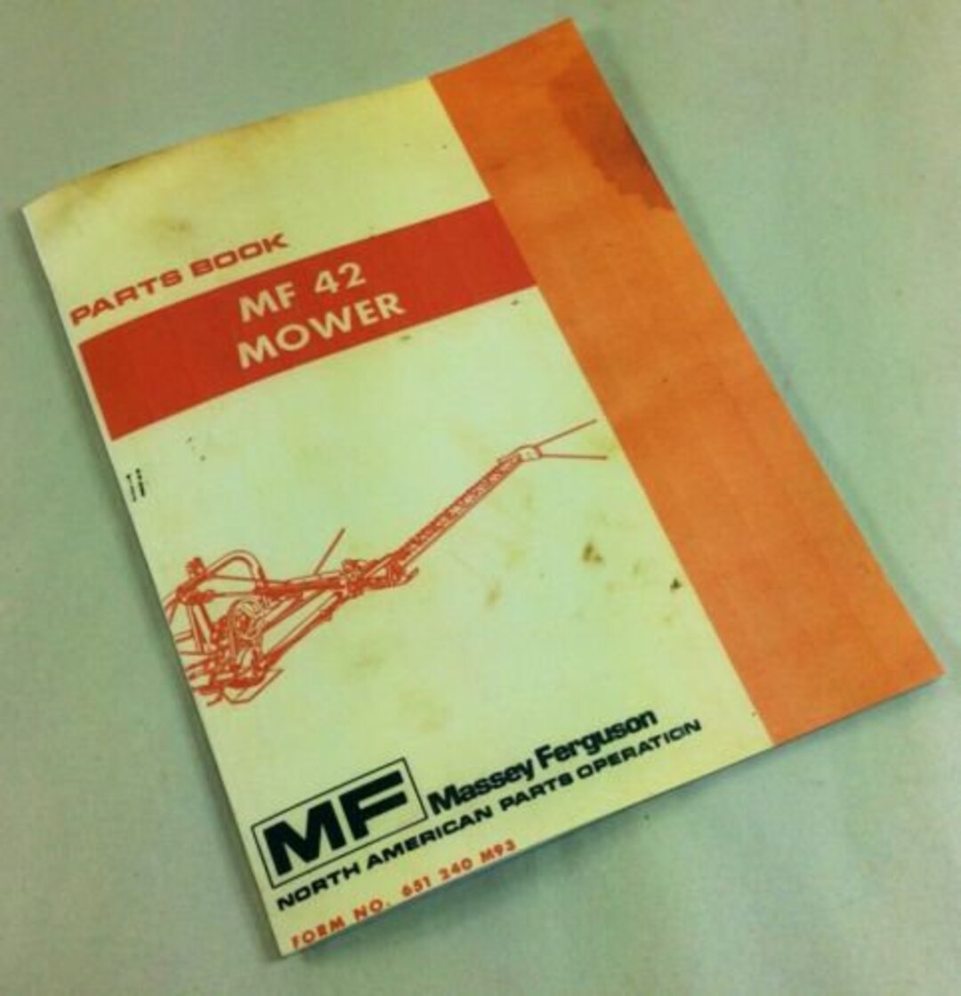 Massey Ferguson Mf 42 Mower Bar Sickle Parts Book Manual Rear Mounted ...