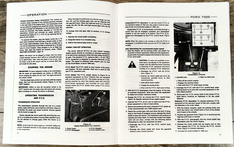 Ford 7000 Tractor Owners Operators Manual Book Maintenance Instructions ...