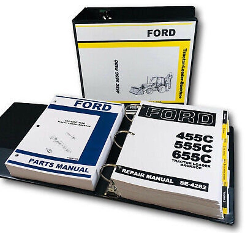 Ford 455C Tractor Loader Backhoe Service Repair Manual Parts Catalog ...