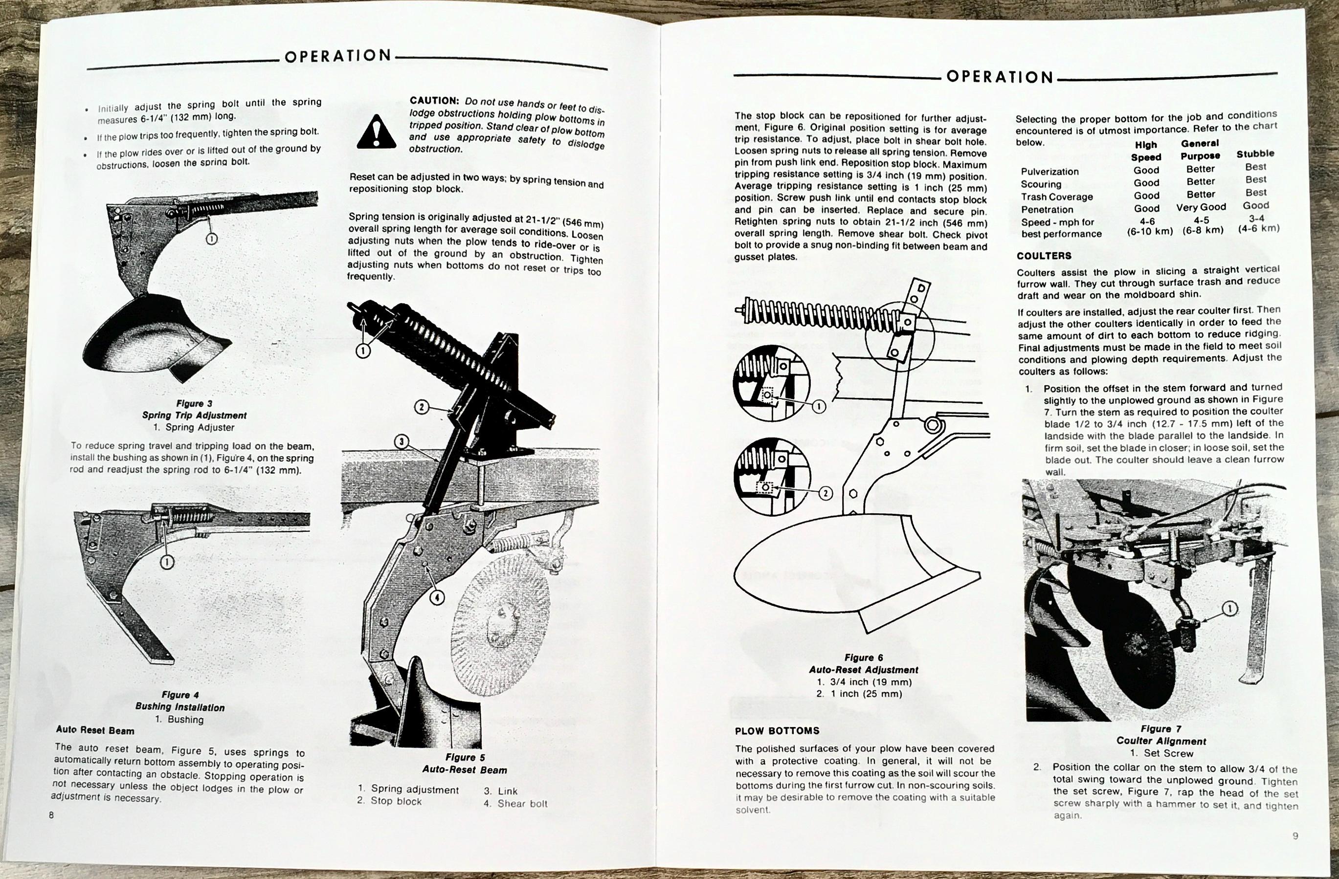Ford Series 151 Plow Operators Owners Manual Moldboard Maintenance ...
