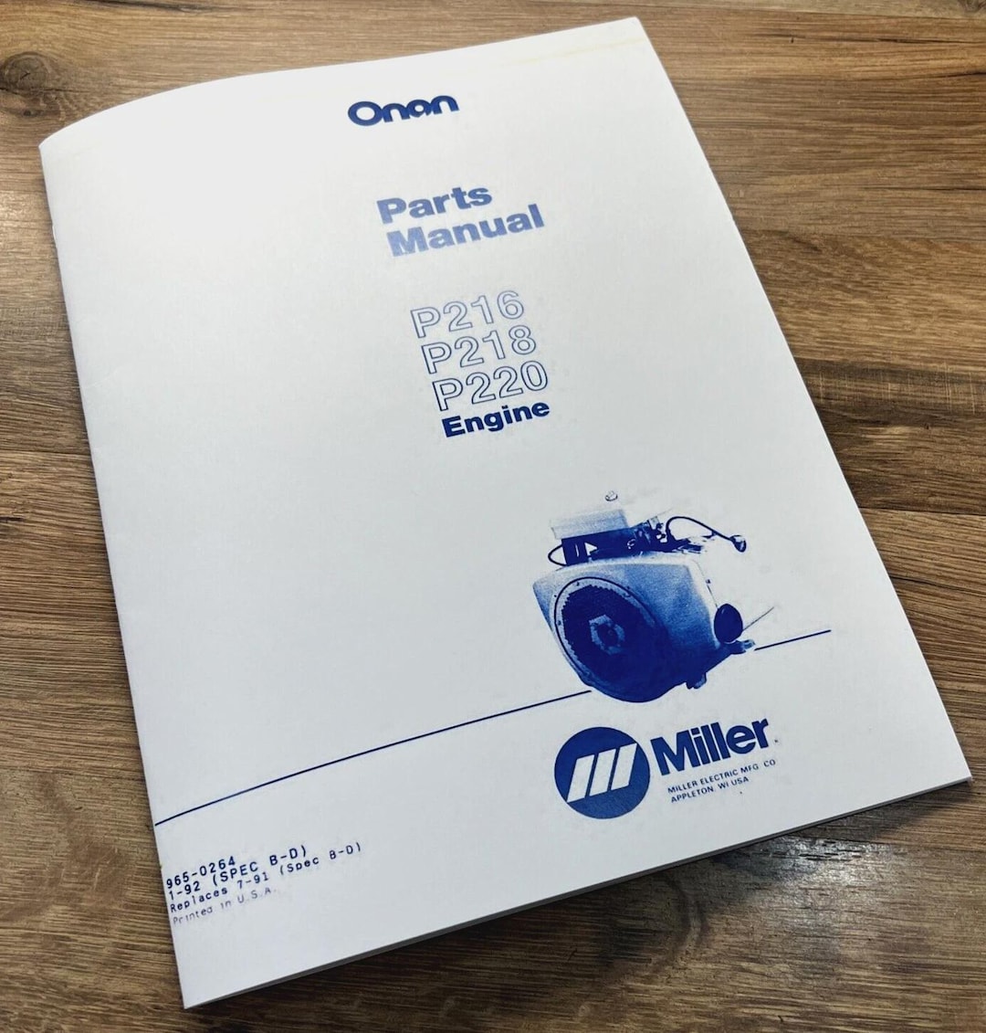 Onan P216 P218 P220 Engine Parts Manual Catalog Exploded Views for ...