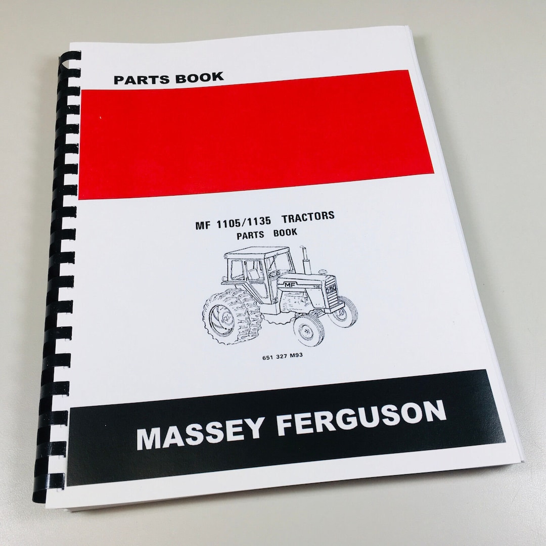 Parts Manual Book for Massey Ferguson Mf 1105 1135 Tractors Catalog ...