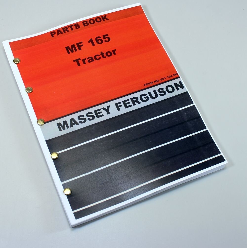 Massey Ferguson Mf 165 Tractor Parts Catalog Manual Book Exploded View ...